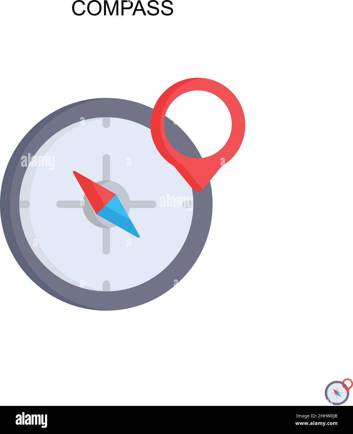 Compass Simple vector icon.Perfect color modern pictogram on editable ...