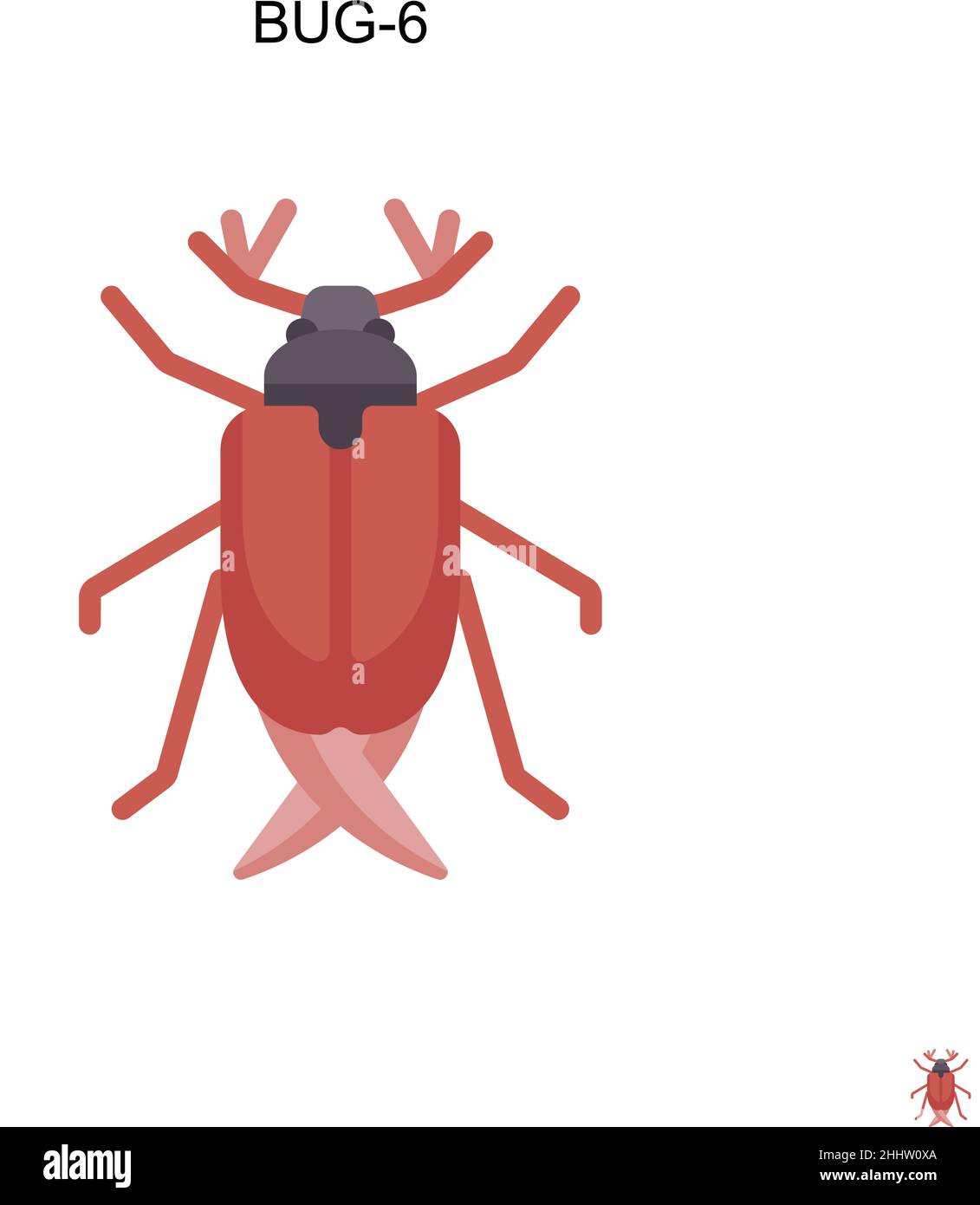 Bug-6 Simple vector icon.Perfect color modern pictogram on editable ...