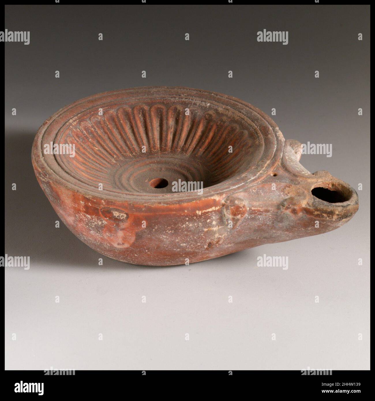 Terracotta oil lamp 1st century B.C.–1st century A.D. Roman Loeschcke ...