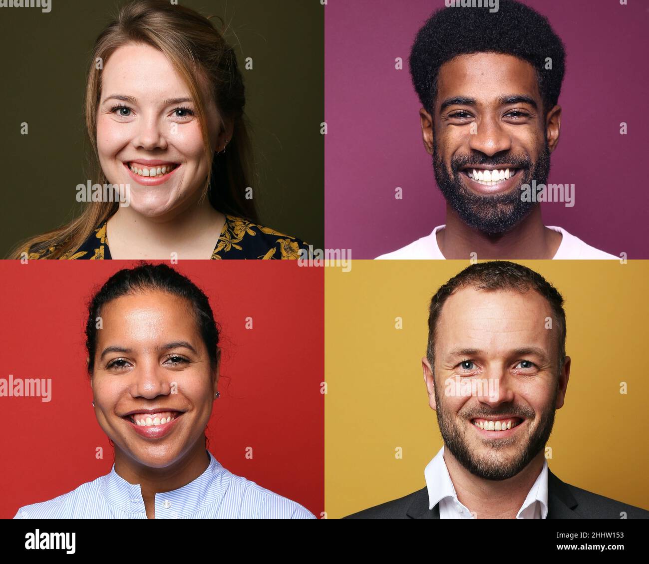 Group of people in a collage Stock Photo - Alamy
