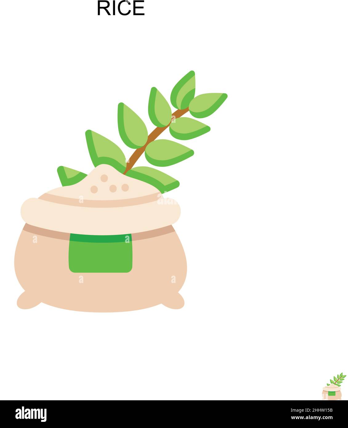 Rice Simple vector icon.Perfect color modern pictogram on editable ...