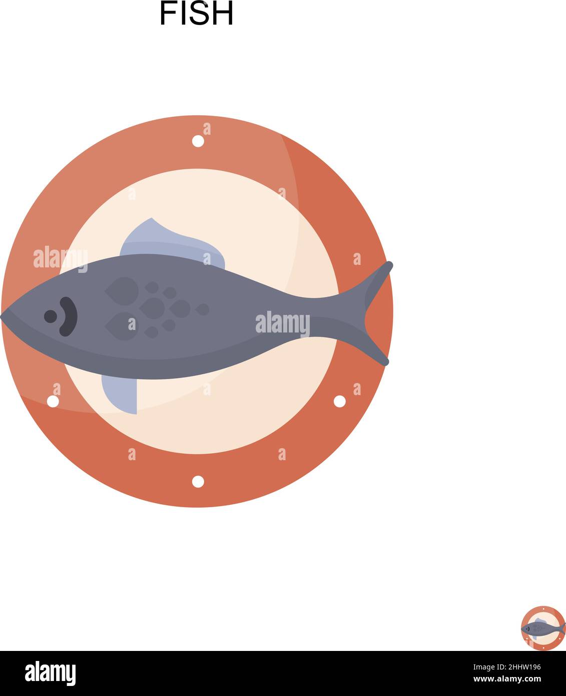 Fish Simple vector icon.Perfect color modern pictogram on editable ...