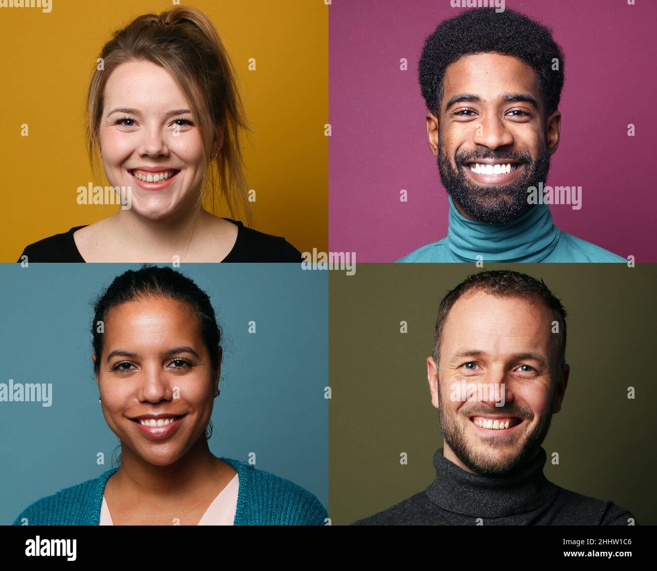 Group of people in a collage Stock Photo - Alamy