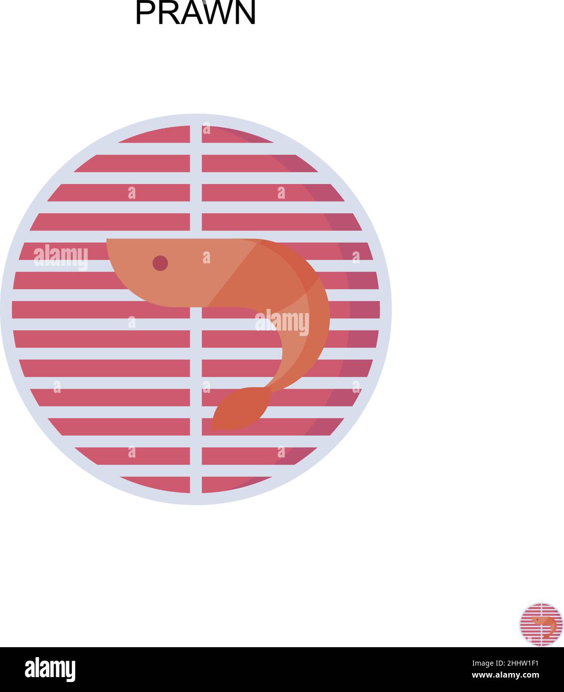Prawn Simple vector icon.Perfect color modern pictogram on editable ...