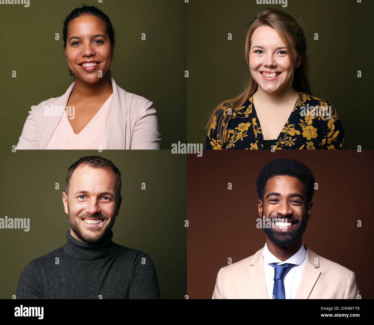 Group of people in a collage Stock Photo - Alamy