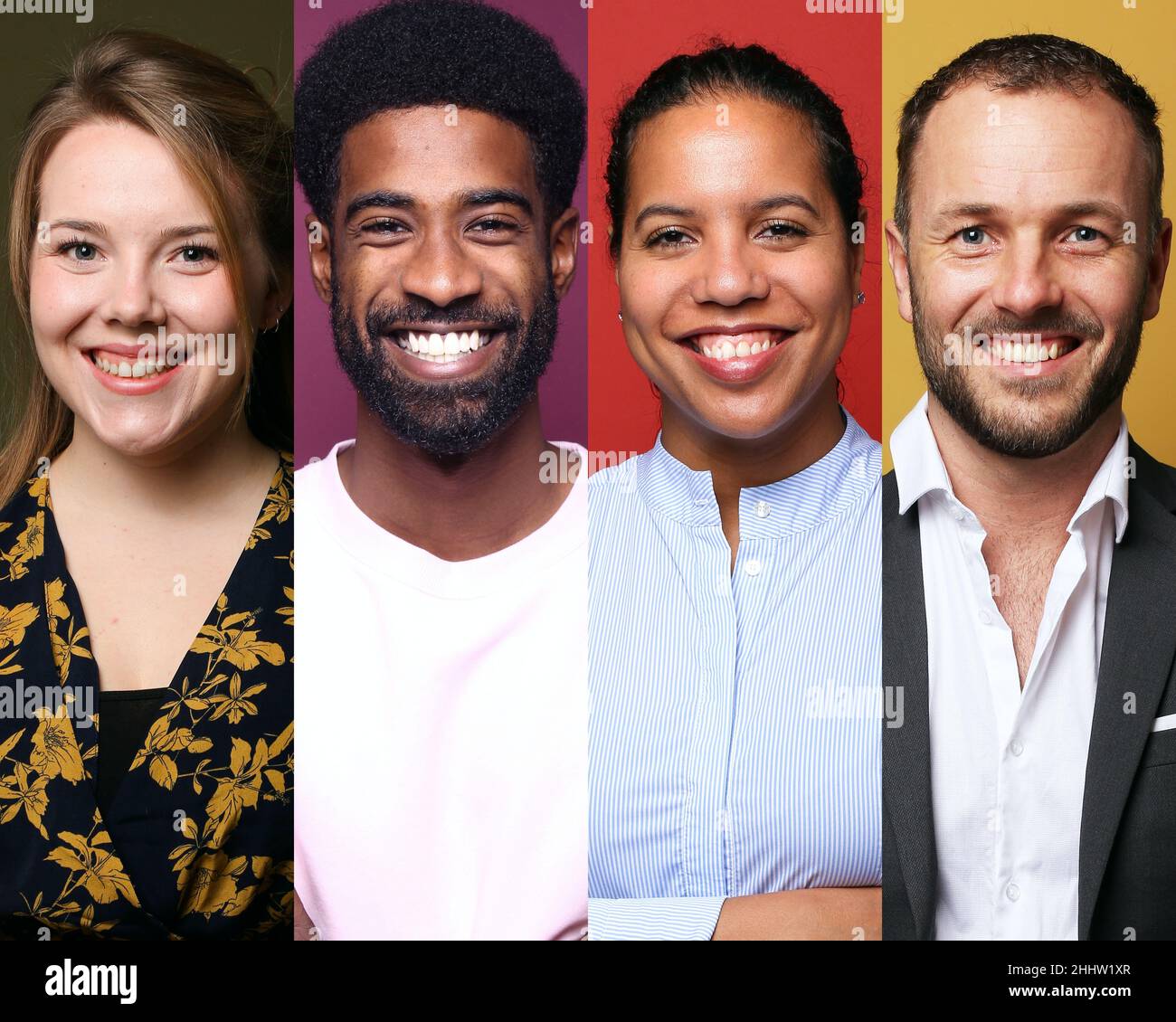 Group of people in a collage Stock Photo - Alamy