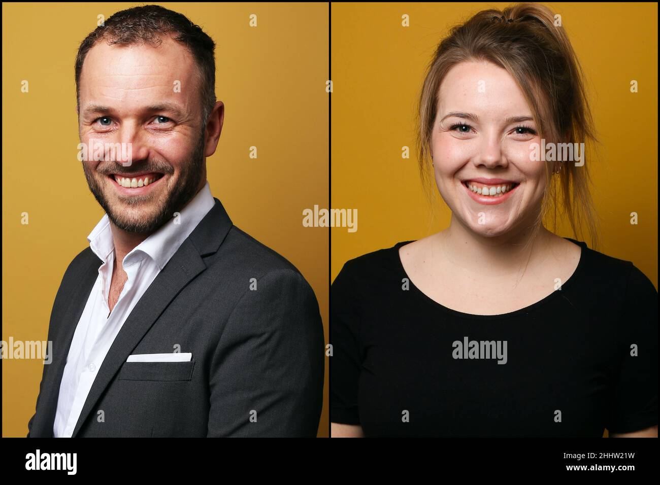 Group of people in a collage Stock Photo - Alamy