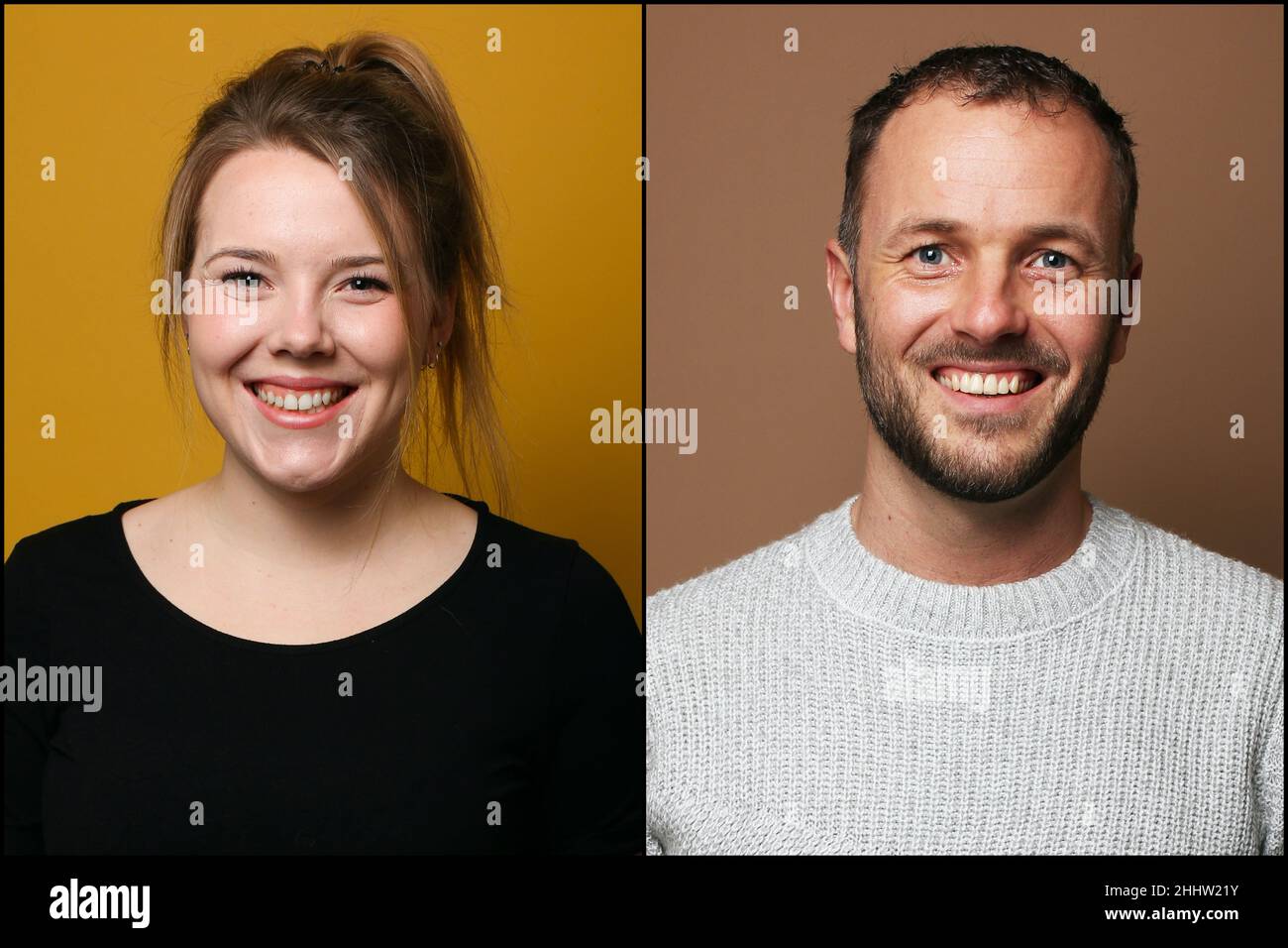 Group of people in a collage Stock Photo - Alamy