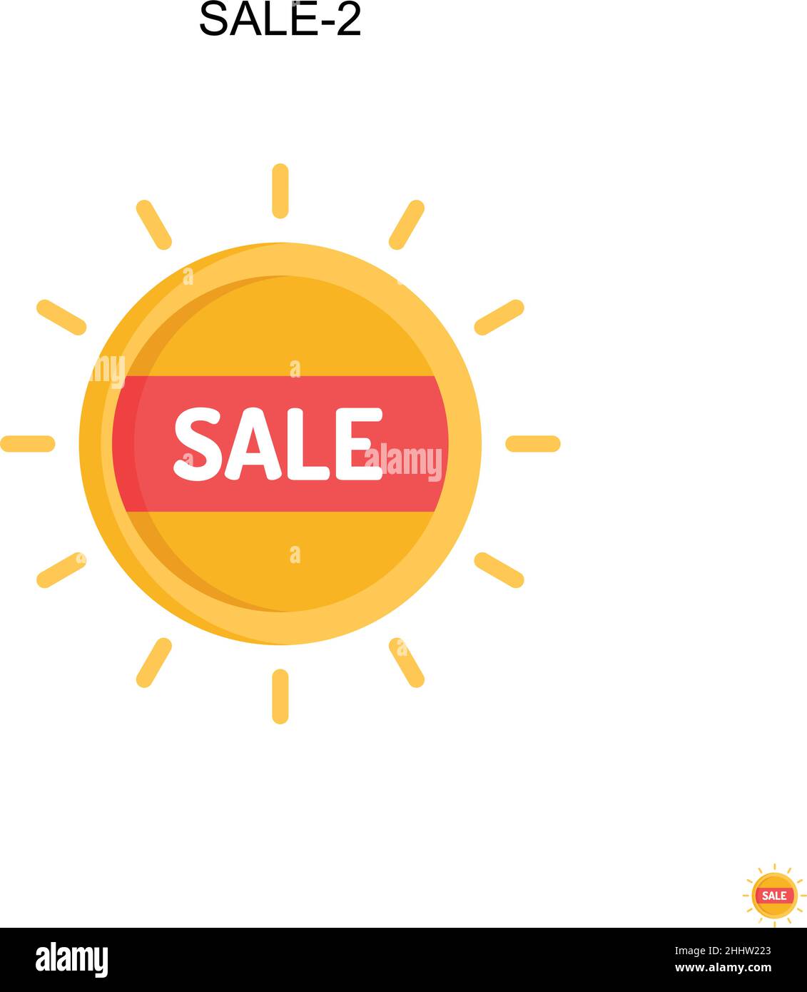 Sale-2 Simple vector icon.Perfect color modern pictogram on editable ...