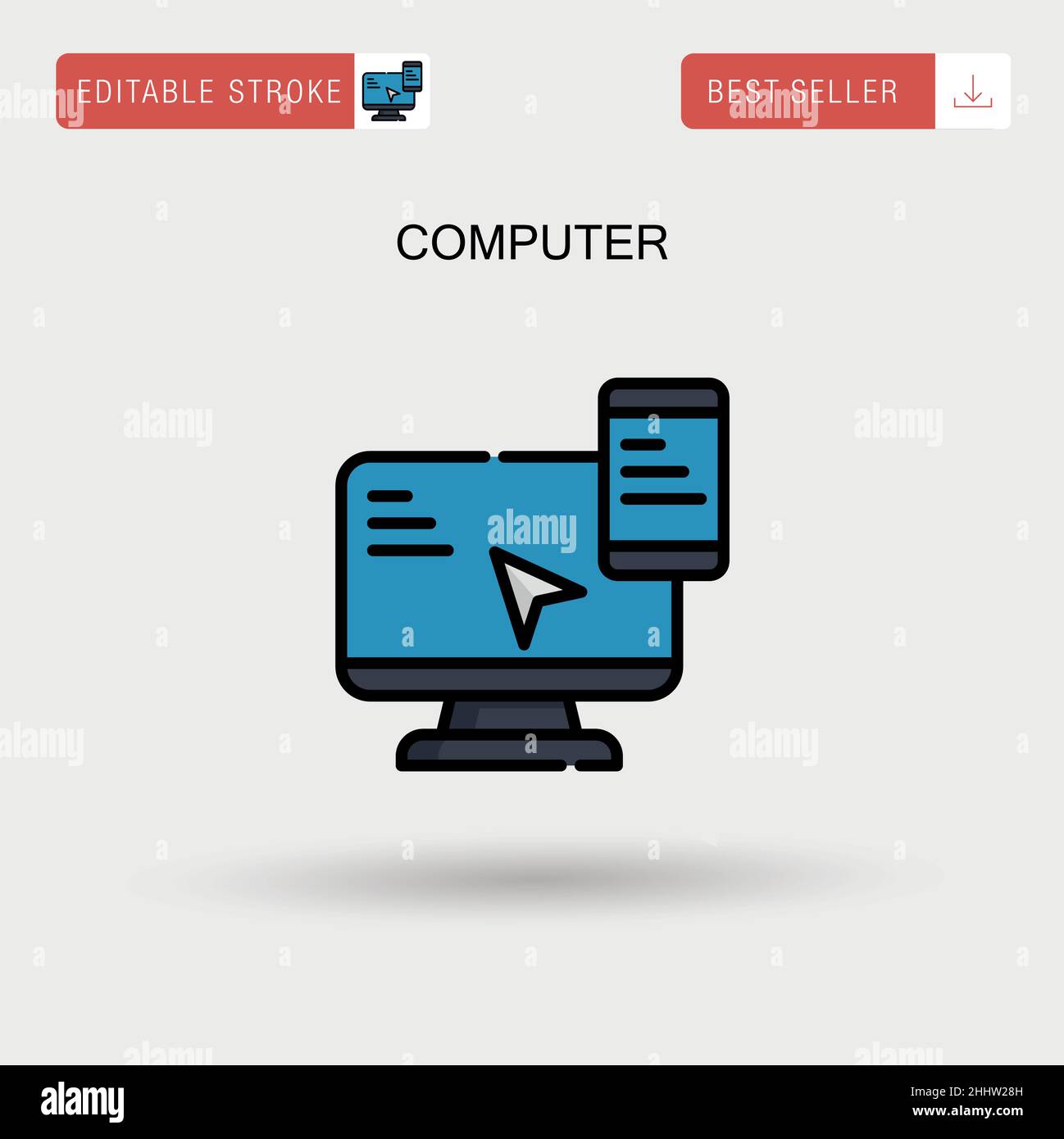 Computer Simple vector icon Stock Vector Image & Art - Alamy
