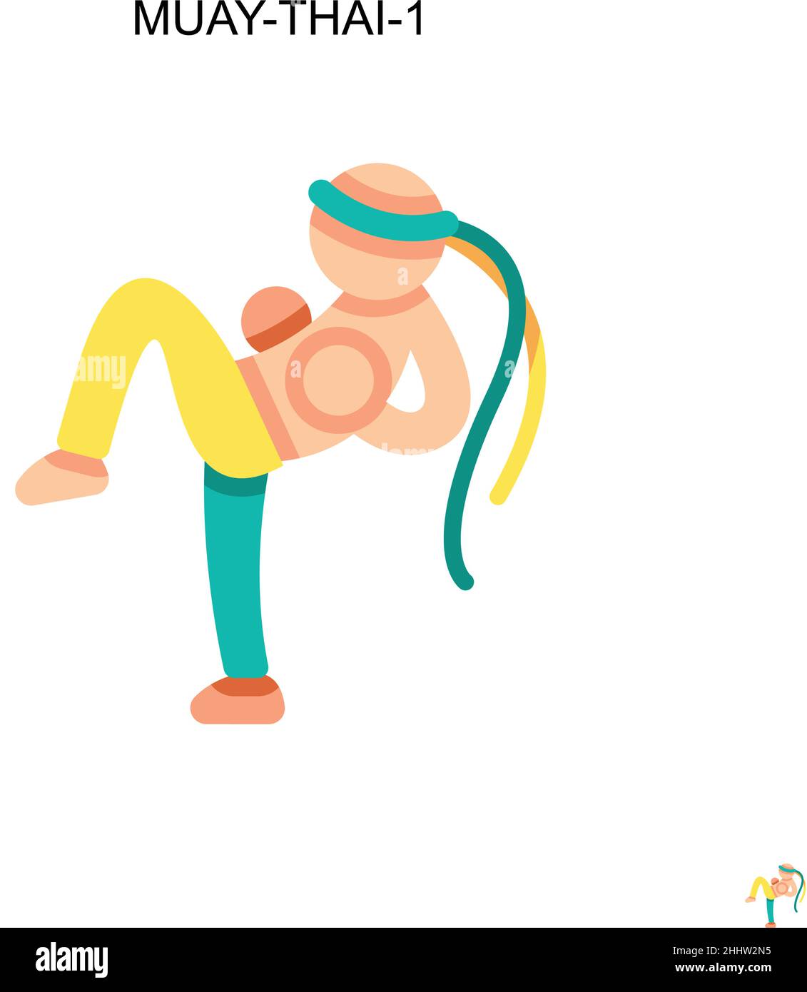 Muay-thai-1 Simple vector icon.Perfect color modern pictogram on ...