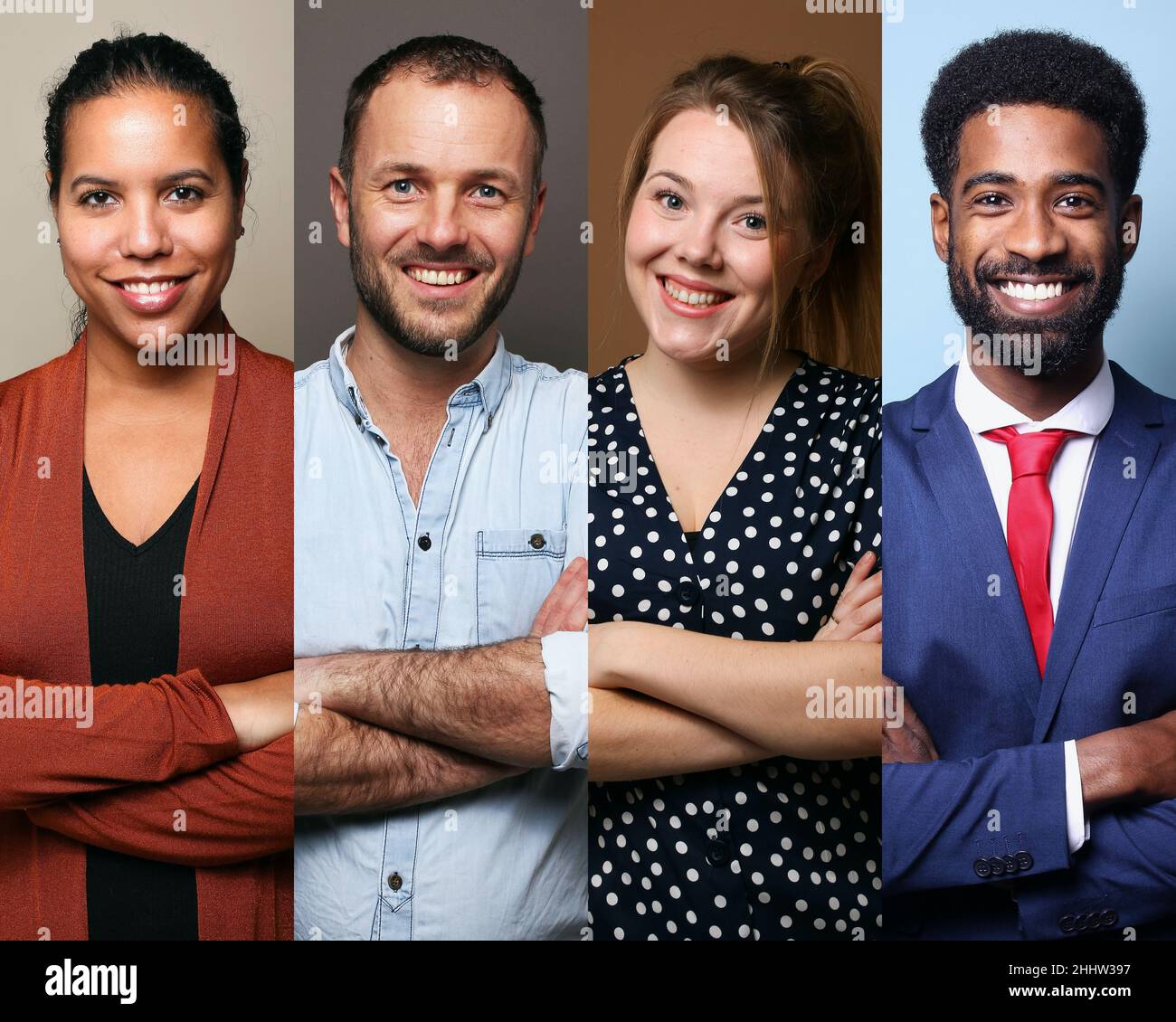 Group of people in a collage Stock Photo - Alamy