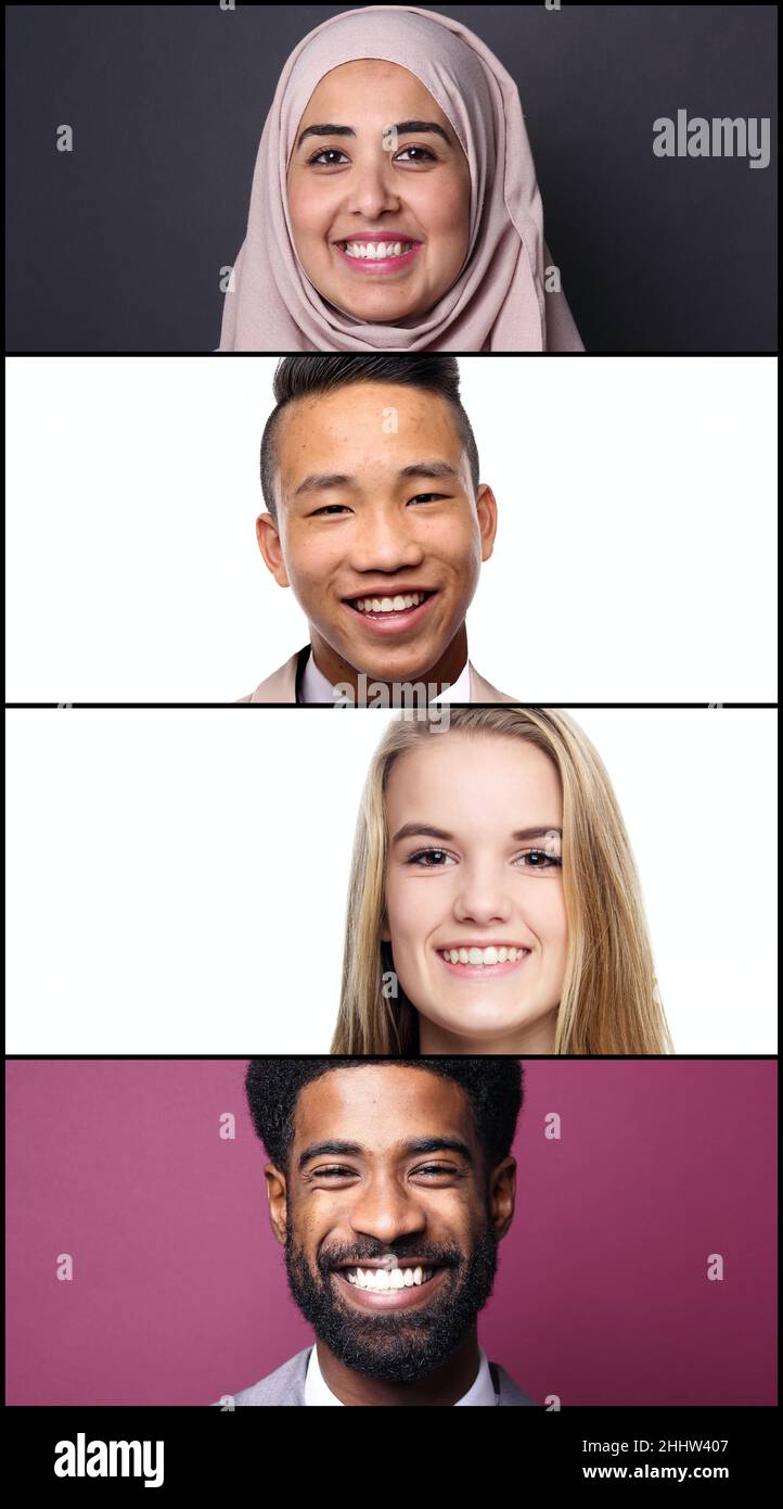 Group of beautiful people in a collage Stock Photo - Alamy