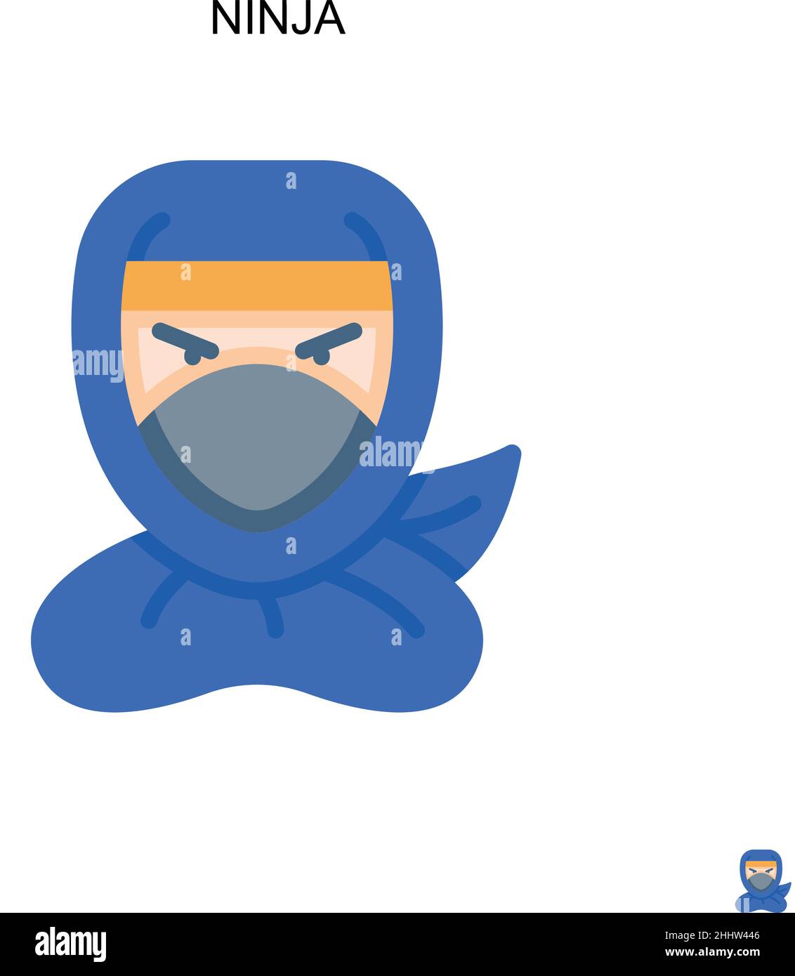 Ninja Simple vector icon.Perfect color modern pictogram on editable ...