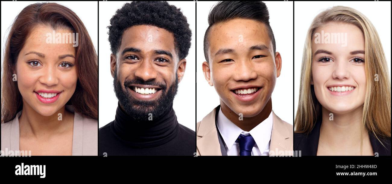 Group of beautiful people in a collage Stock Photo - Alamy