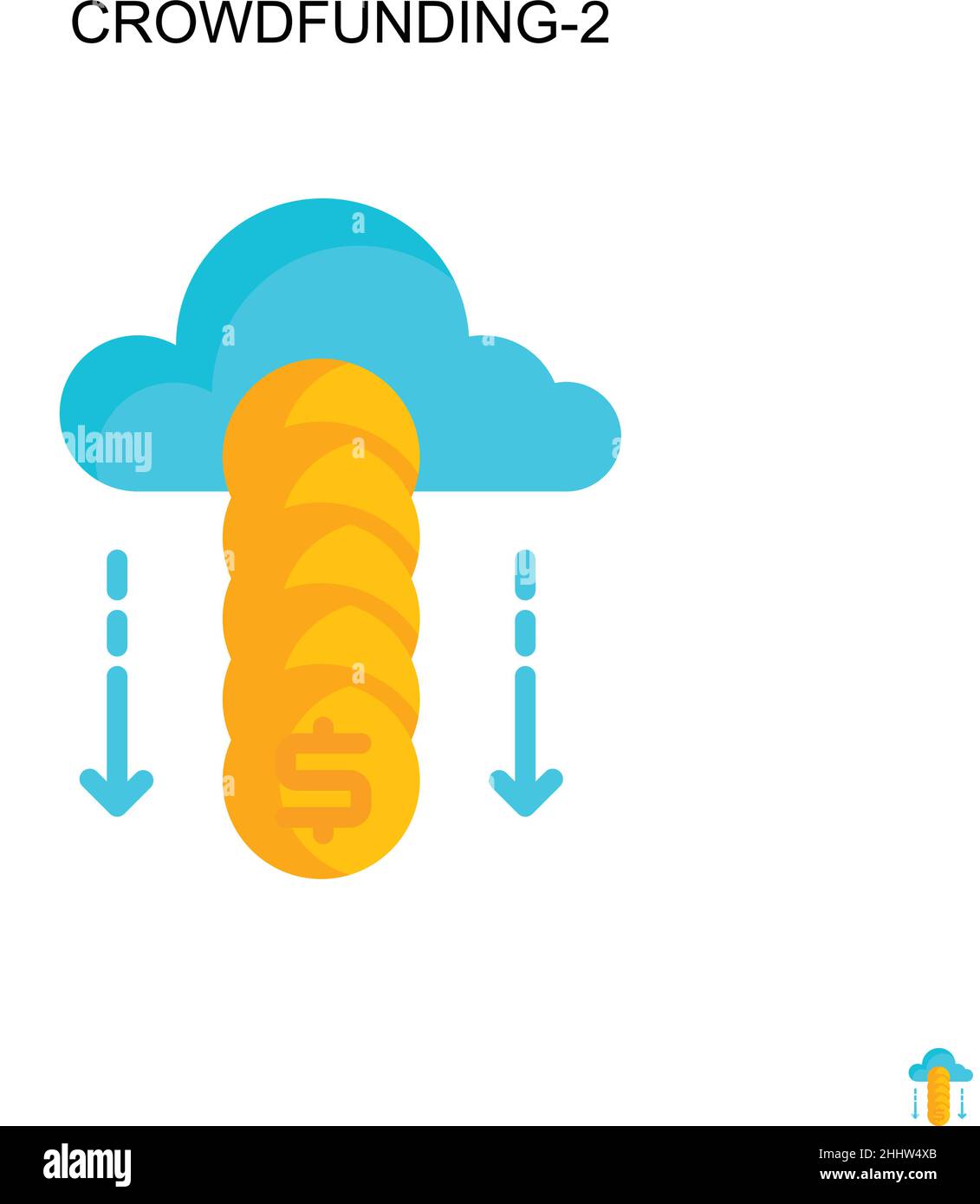 Crowdfunding-2 Simple vector icon.Perfect color modern pictogram on ...