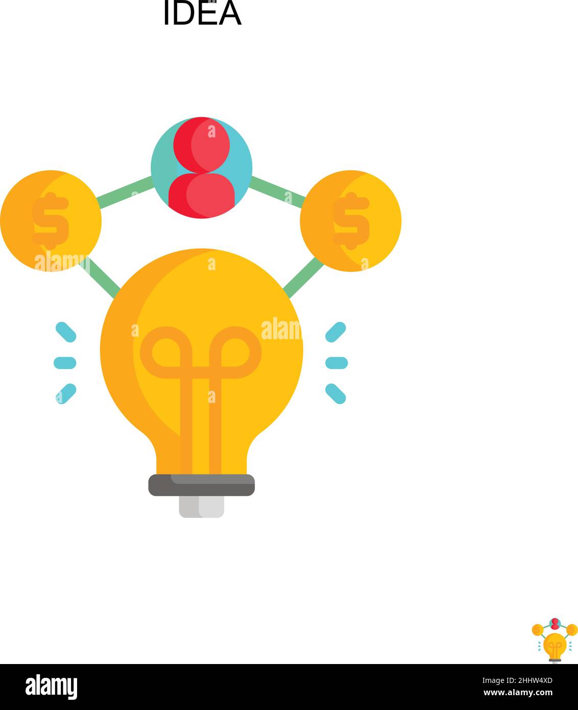 Idea Simple vector icon.Perfect color modern pictogram on editable ...