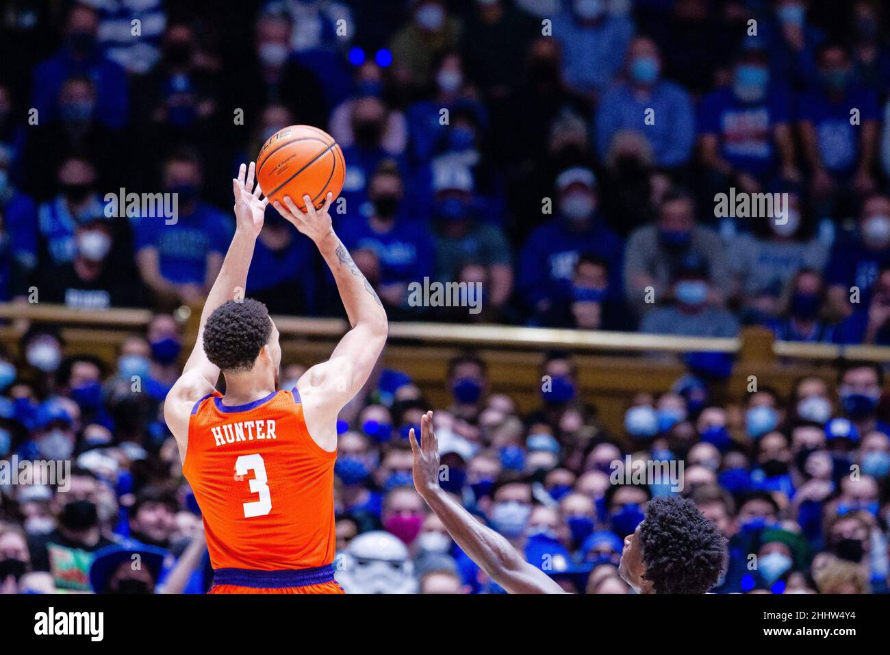 Durham, NC, USA. 25th Jan, 2022. Clemson Tigers guard Chase Hunter (3 ...