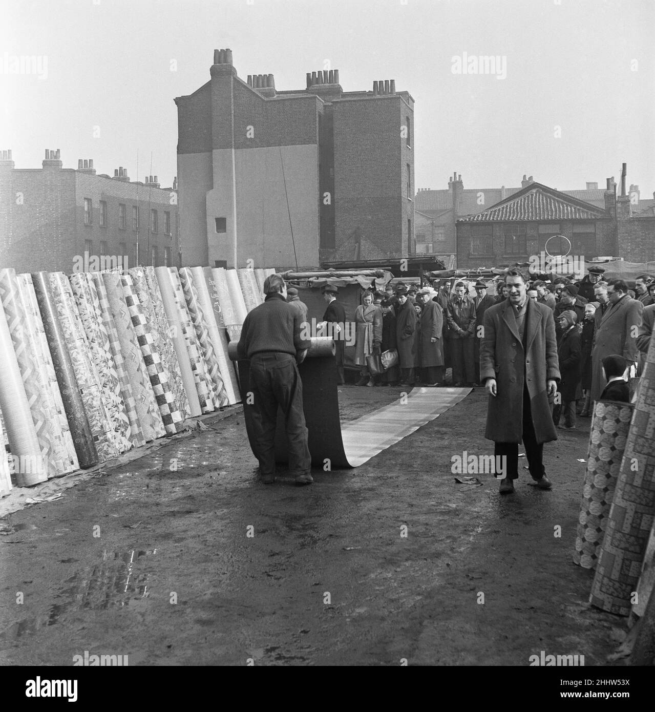 The flea market at Club Row, Bethnal Green, E2 London 1st March 1955 ...