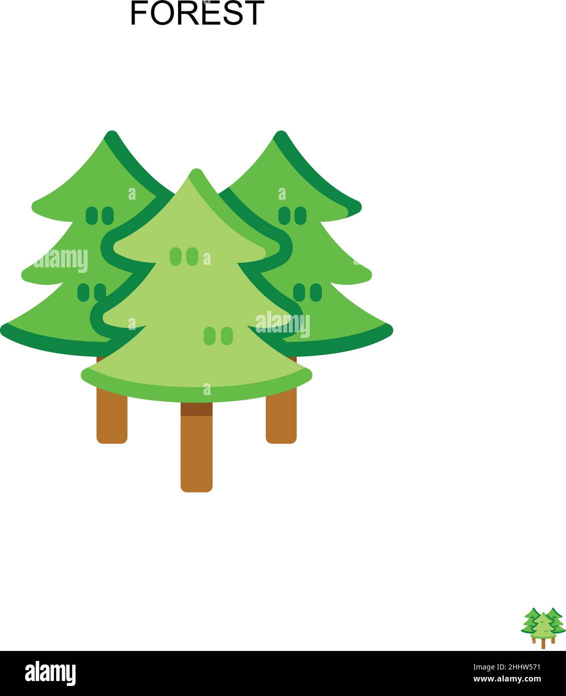 Forest Simple vector icon.Perfect color modern pictogram on editable ...