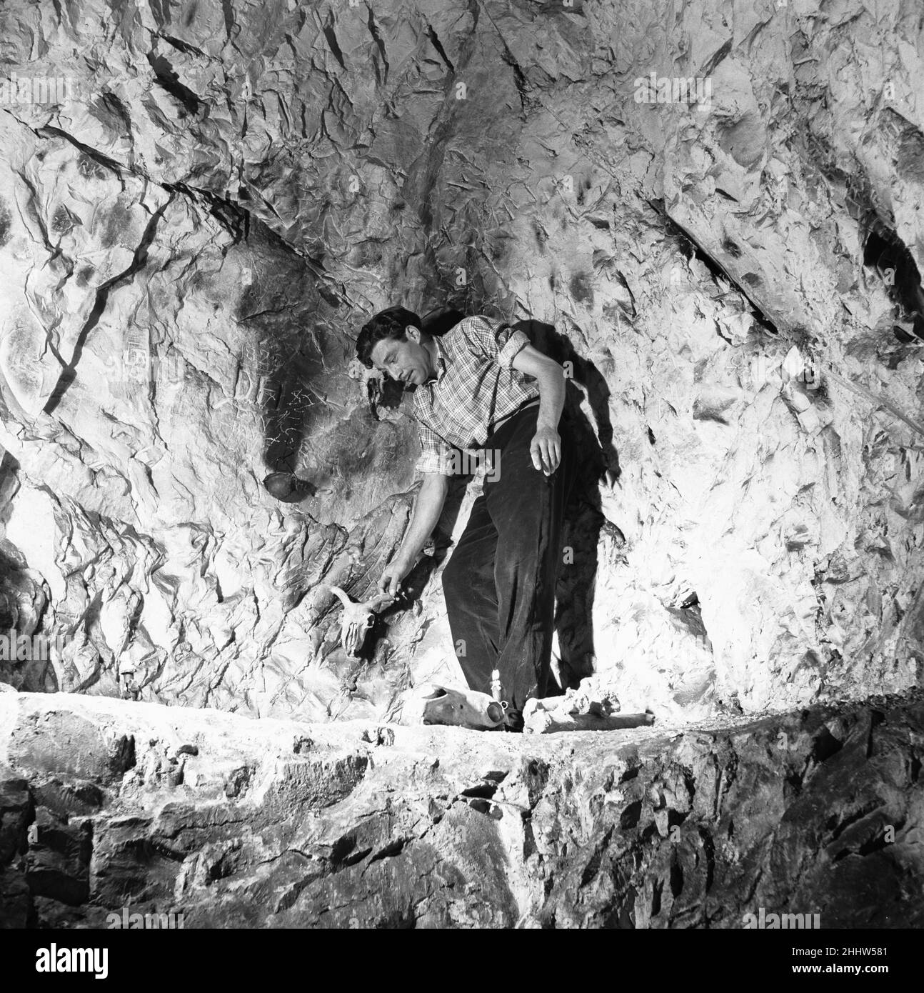 Tourist in the West Wycombe Caves also known as The Hell Fire Caves ...