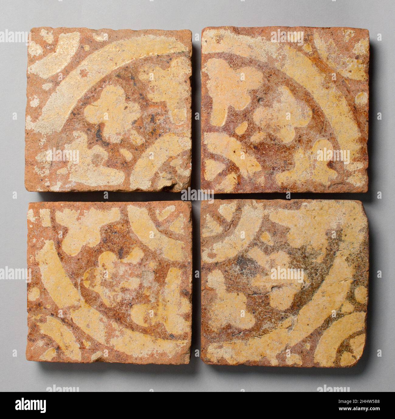 Four Two-Colored Tiles late 14th century British. Four Two-Colored ...
