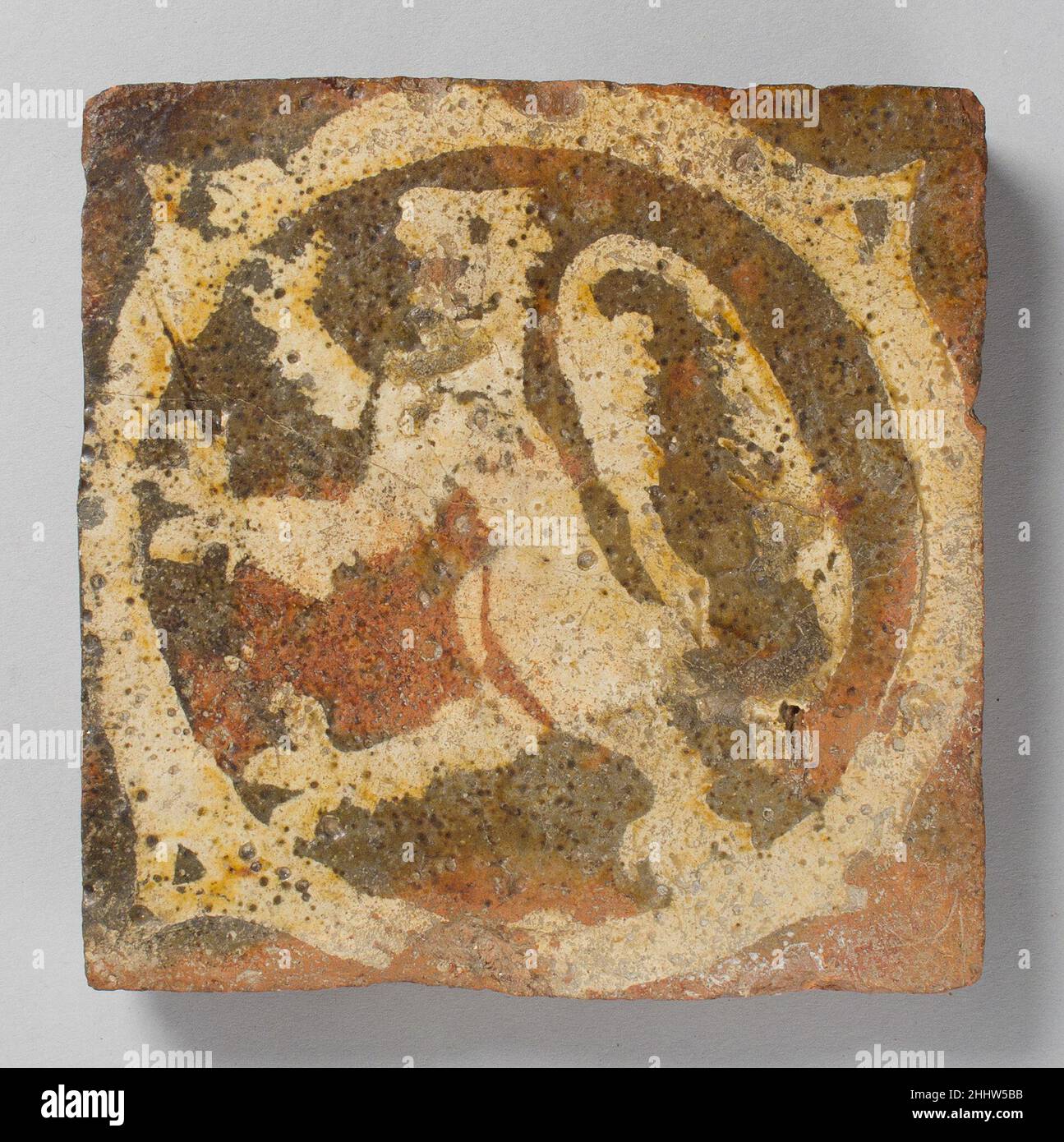 Tile with rampant lion 14th or 15th century British. Tile with rampant ...