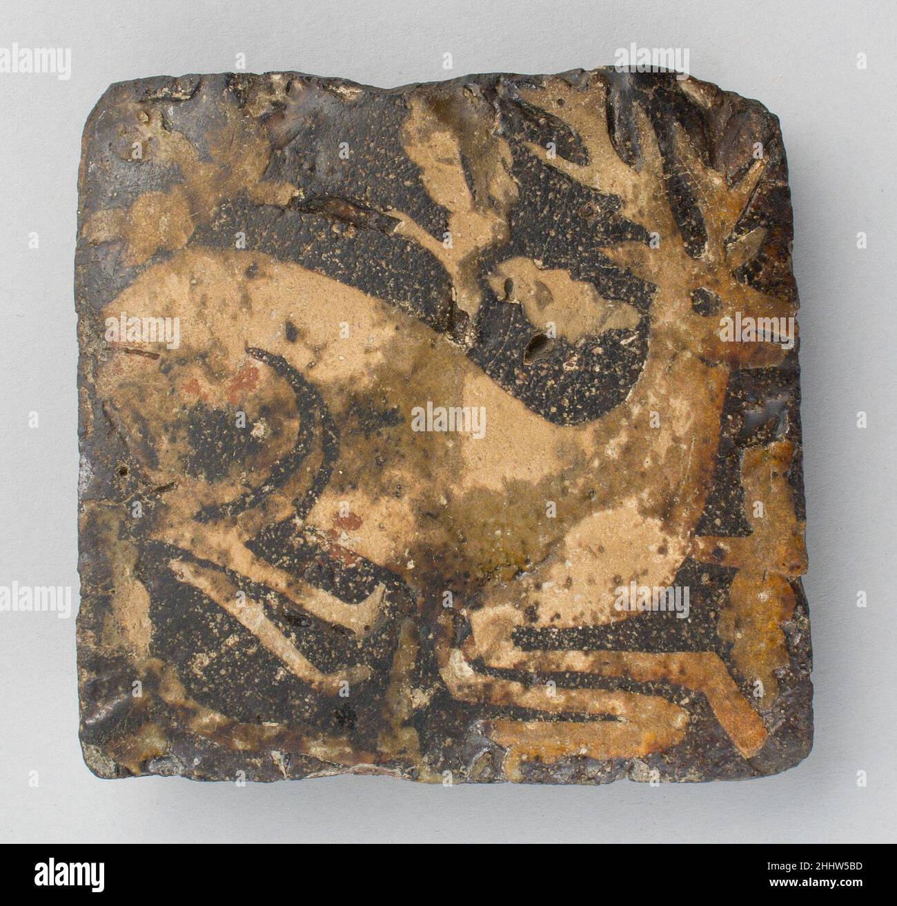 Tile with kneeling hart late 15th century British. Tile with kneeling ...