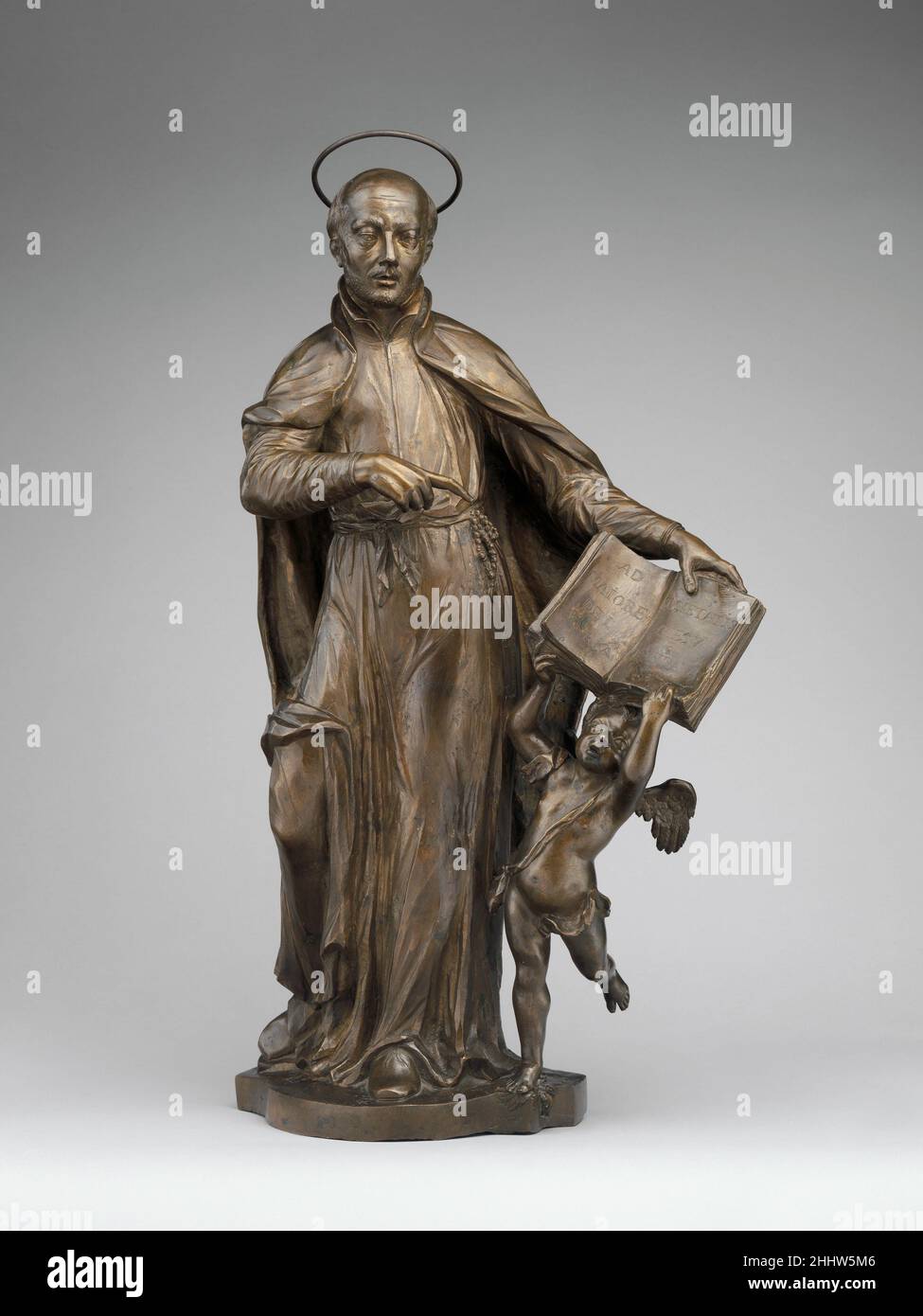 Saint Ignatius Loyola with an Angel Holding a Book Inscribed with the ...