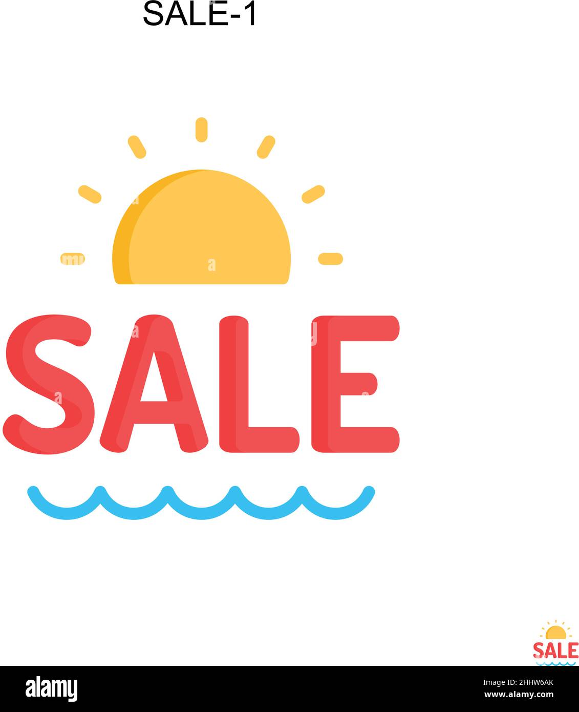 Sale-1 Simple vector icon.Perfect color modern pictogram on editable ...