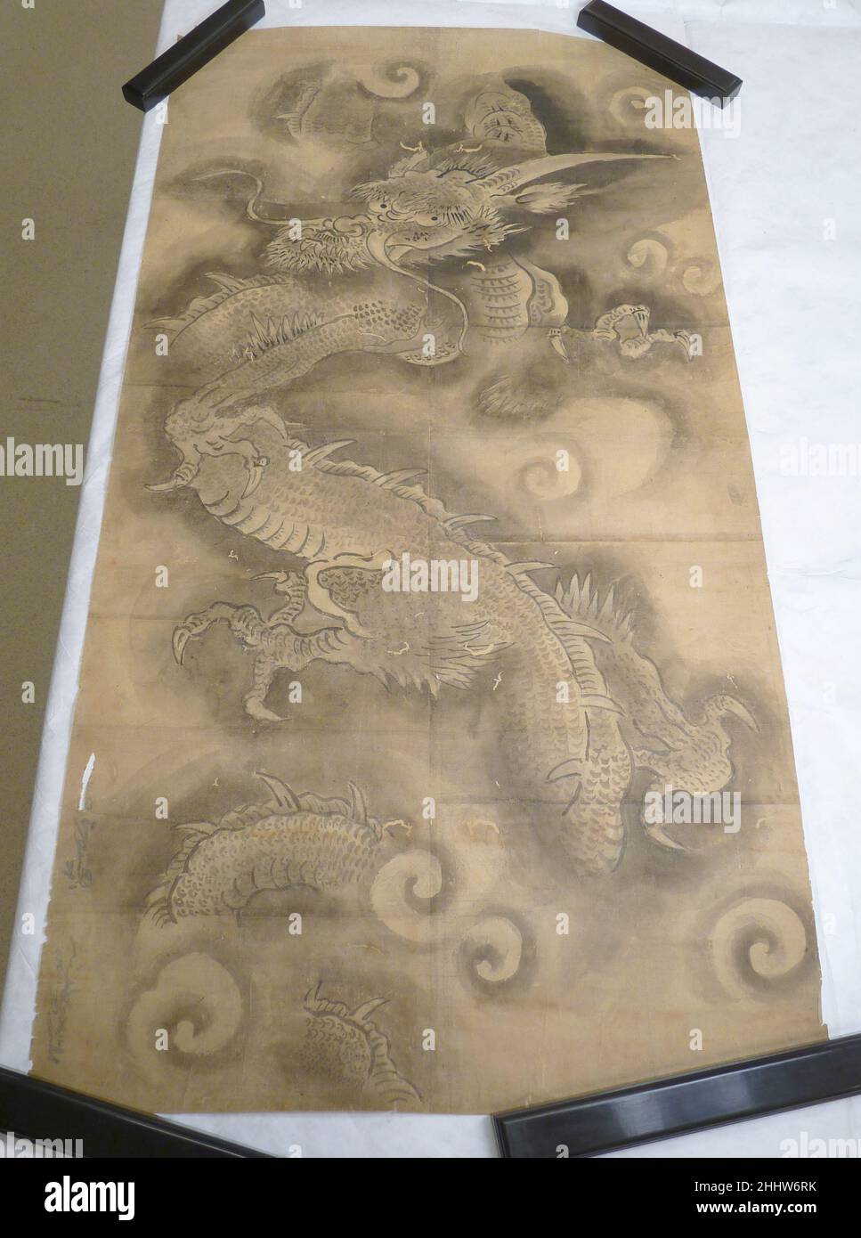 Japanese Drawing early 19th century Japan Drawing of a dragon in clouds ...