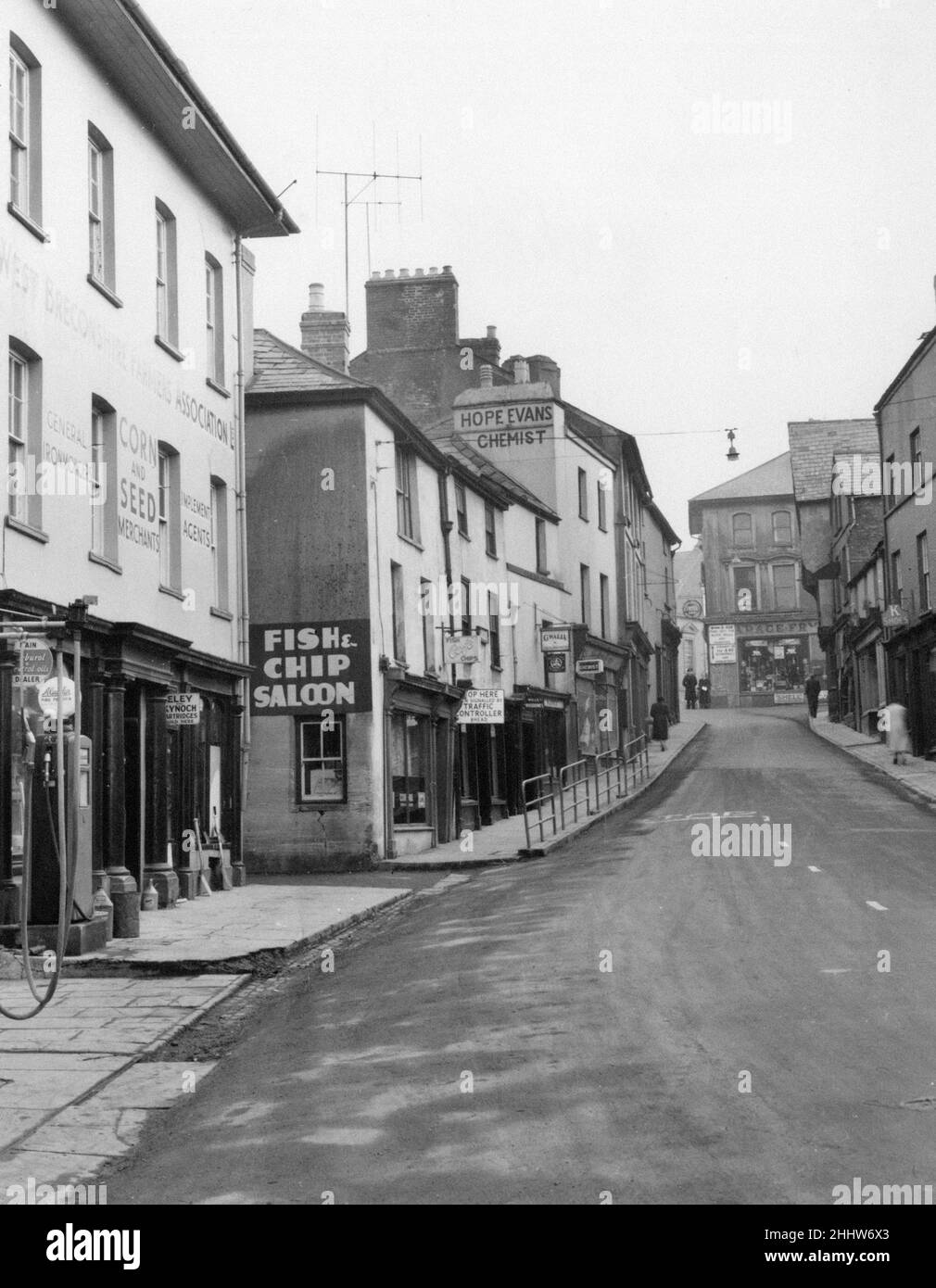 Brecon, a market town and community in Powys, Mid Wales, Circa 1955 ...
