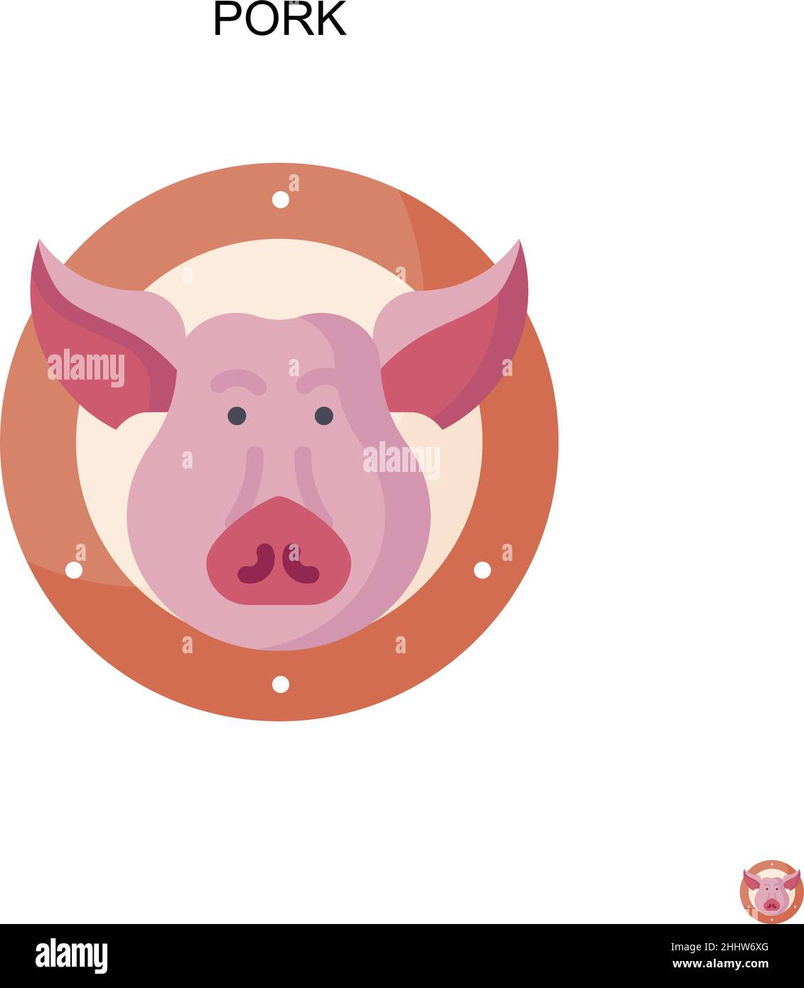 Pork Simple vector icon.Perfect color modern pictogram on editable ...