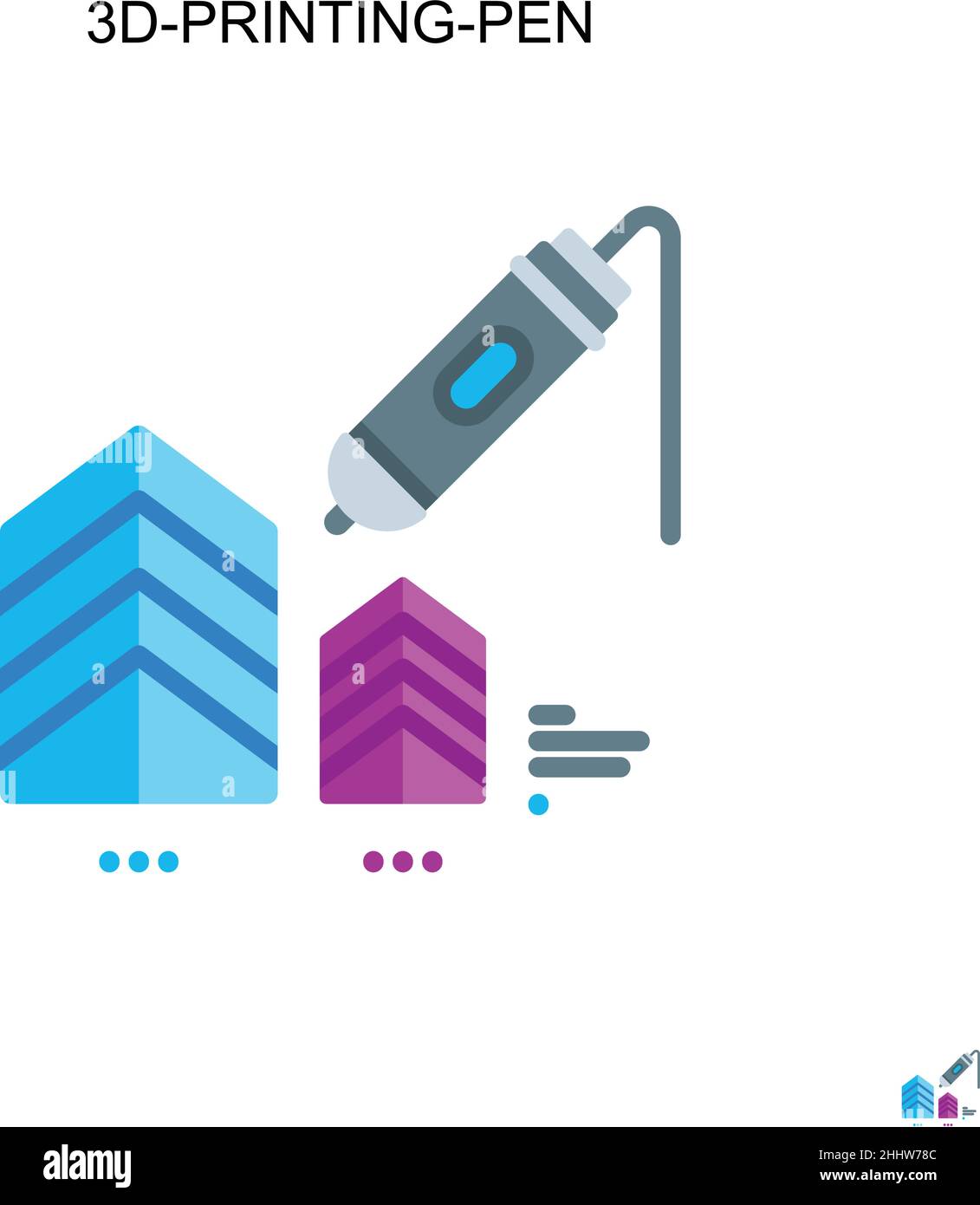 3d-printing-pen Simple vector icon.Perfect color modern pictogram on ...