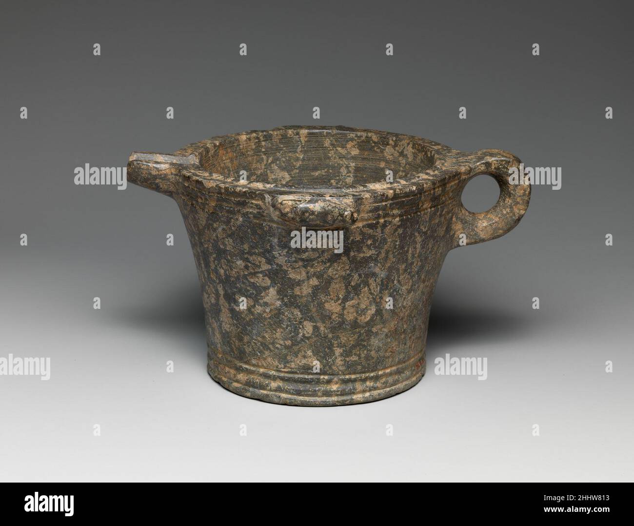 Serpentine bowl with spout and handle ca. 1600–1450 B.C. Minoan Spout ...