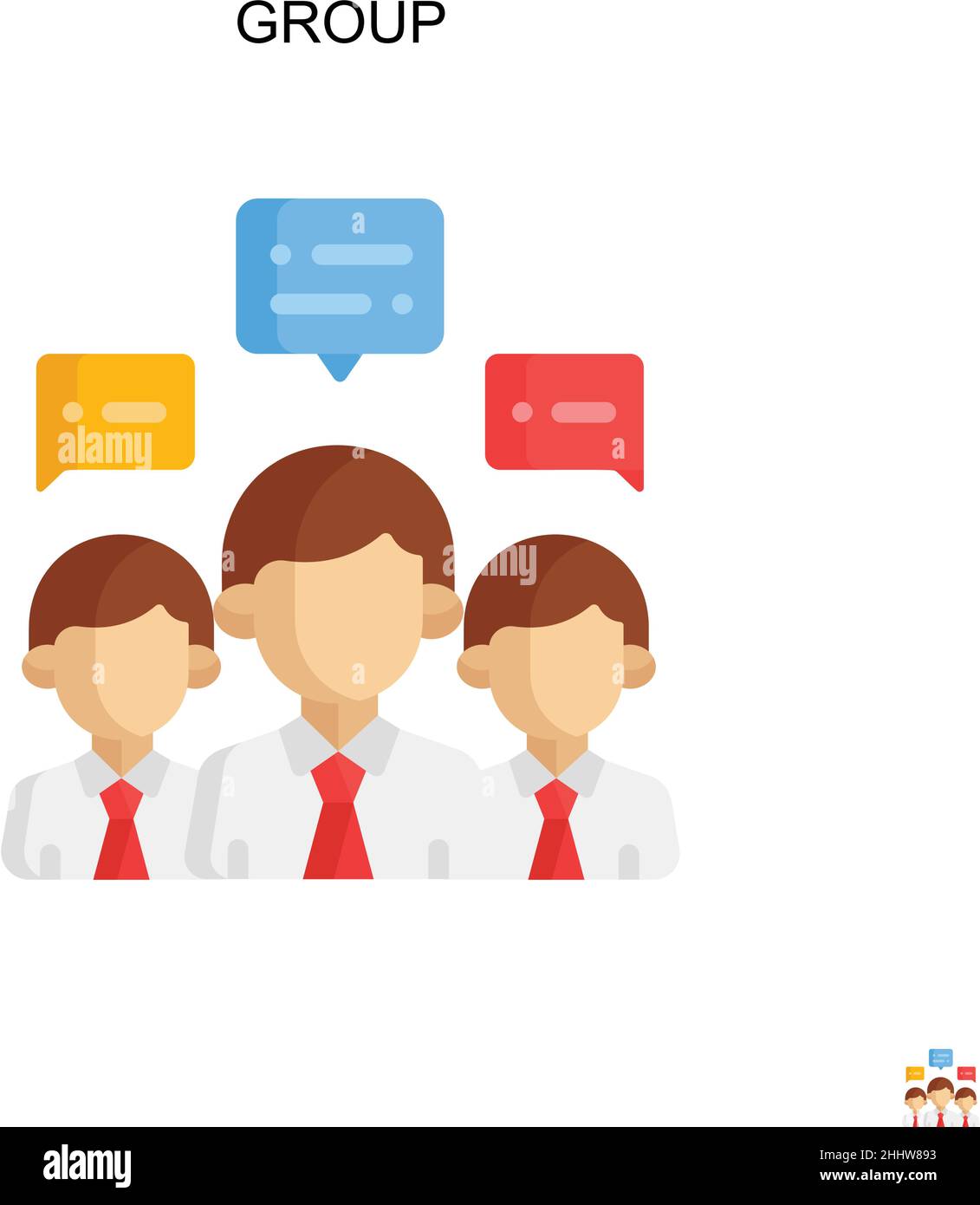 Group Simple vector icon.Perfect color modern pictogram on editable ...