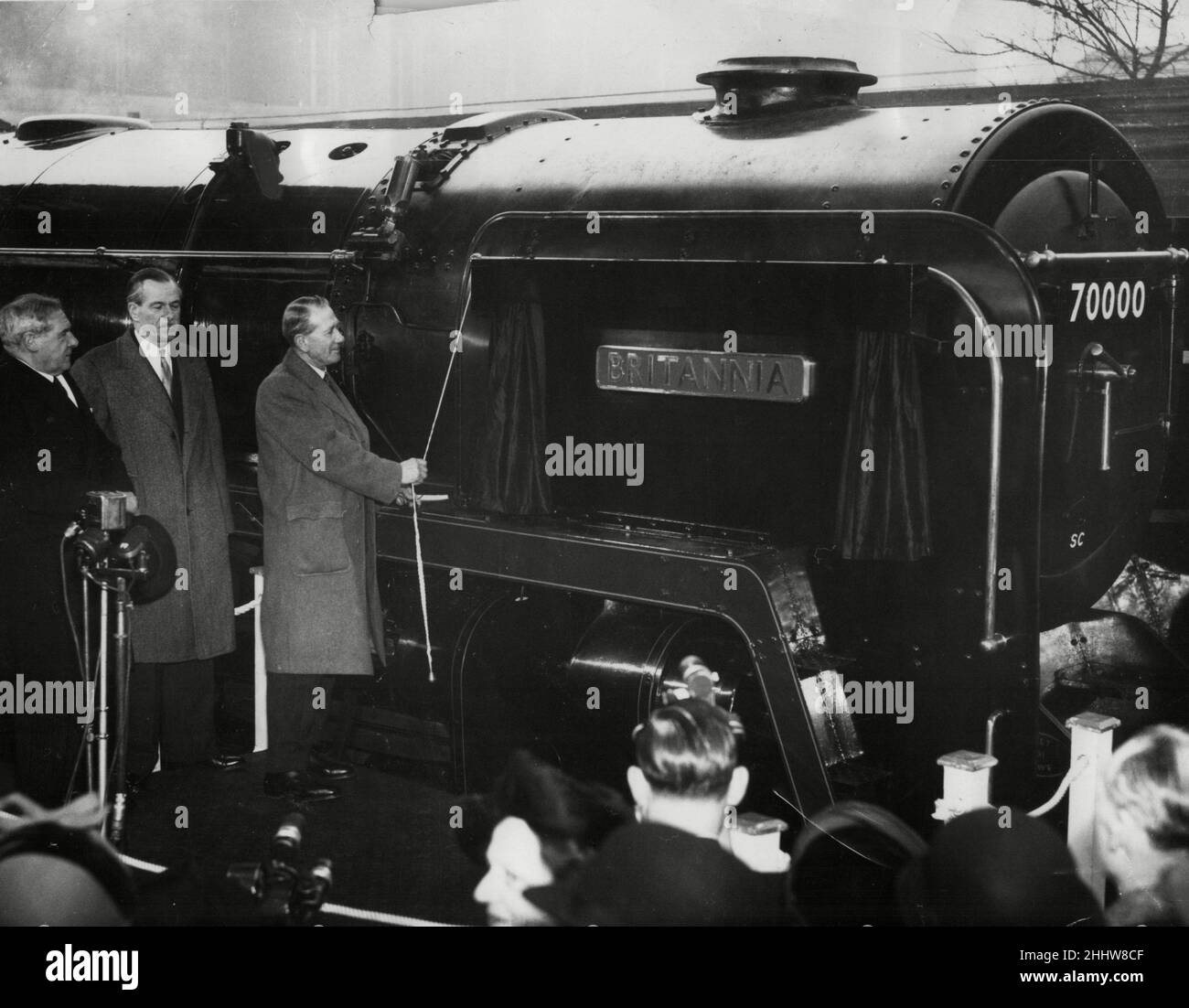 Britanna Locomotive. Mr Alfred Barnes. M.P. Minister of Transport ...