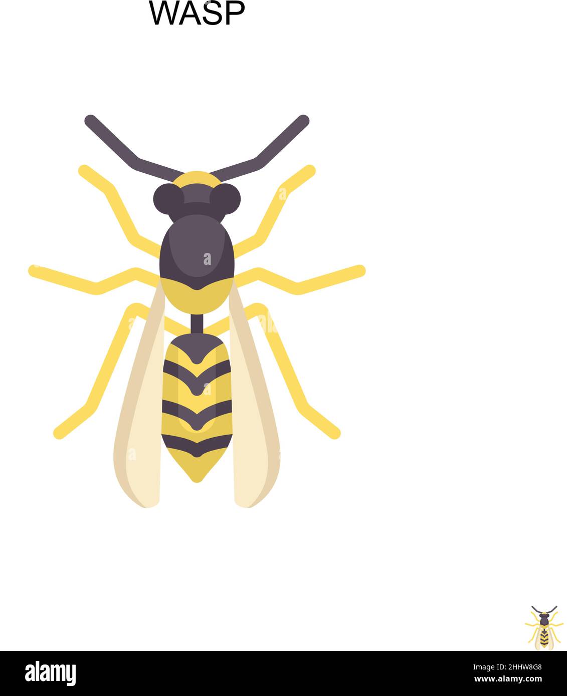 Wasp Simple vector icon.Perfect color modern pictogram on editable ...