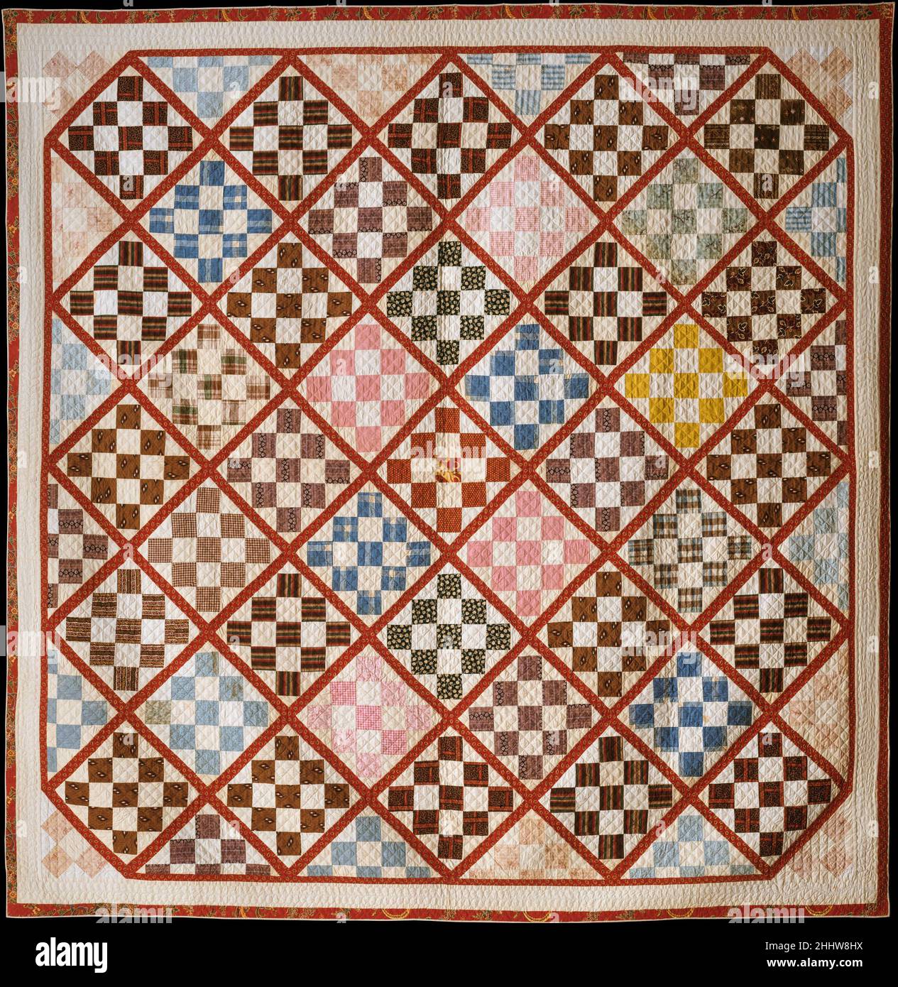 Quilt, Nine Patch pattern variation ca. 1846 Rebecca Davis This pieced ...