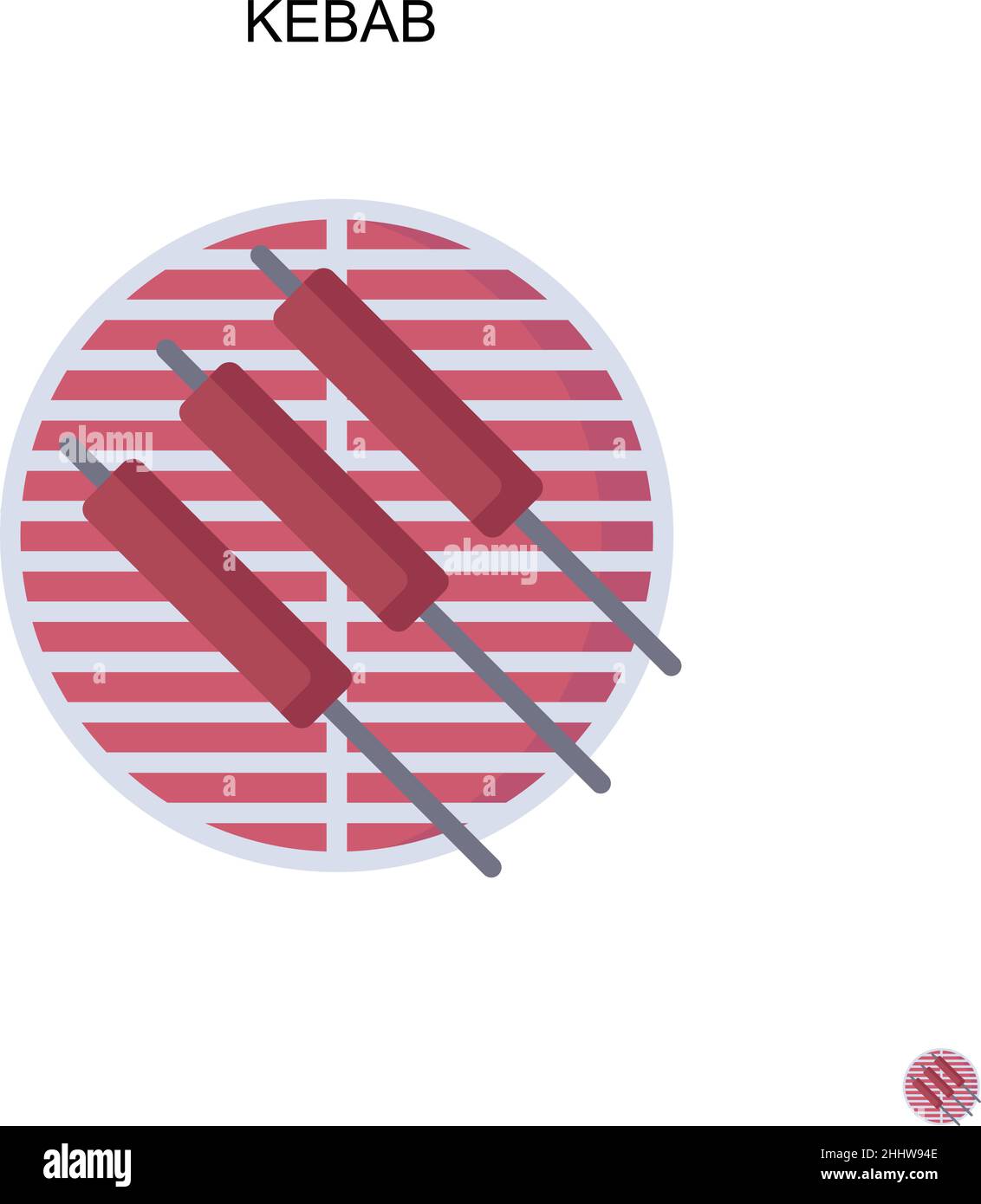 Kebab Simple vector icon.Perfect color modern pictogram on editable ...