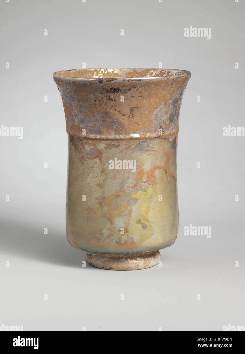 Glass beaker 4th century A.D. Roman Colorless with a pale blue green ...