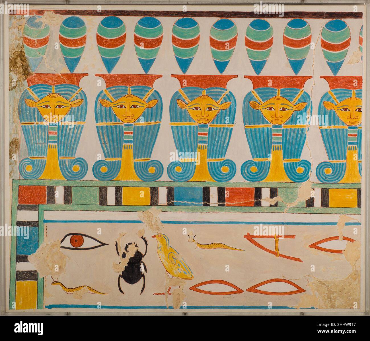 Painted Restoration of the Hathor-Head Frieze in the Tomb of Senenmut ...