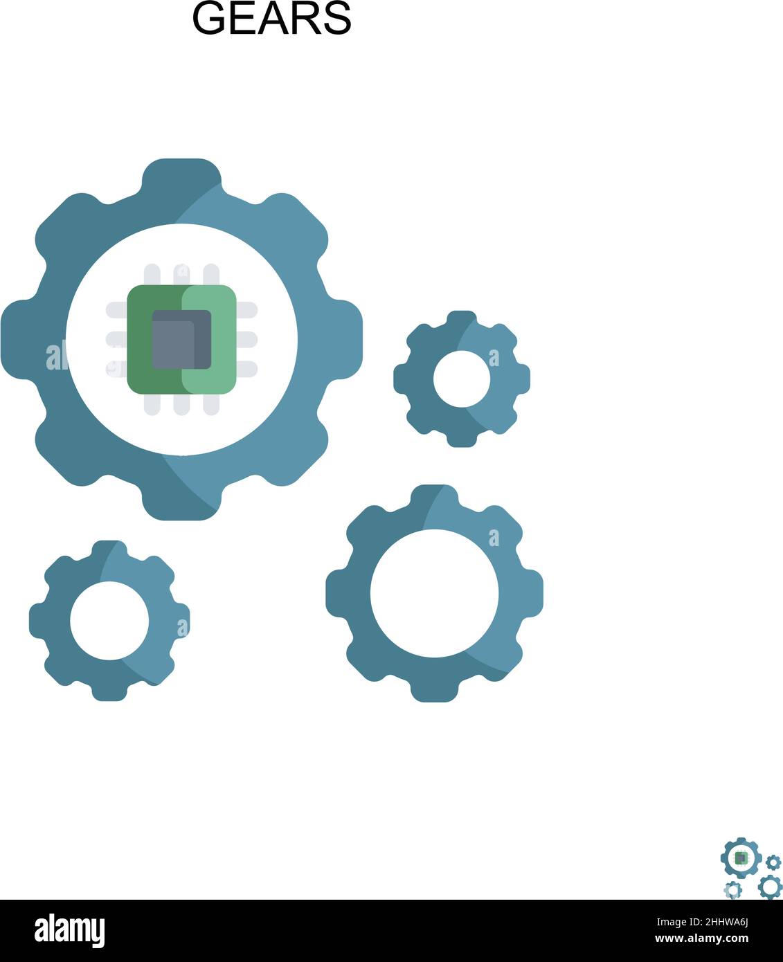 Gears Simple vector icon.Perfect color modern pictogram on editable ...