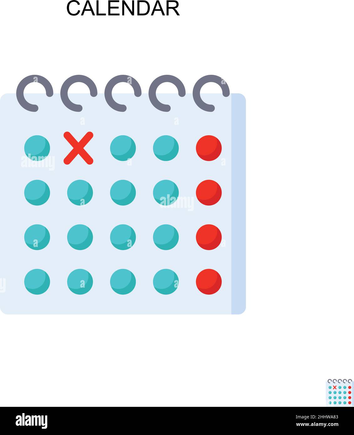 Calendar Simple vector icon.Perfect color modern pictogram on editable ...