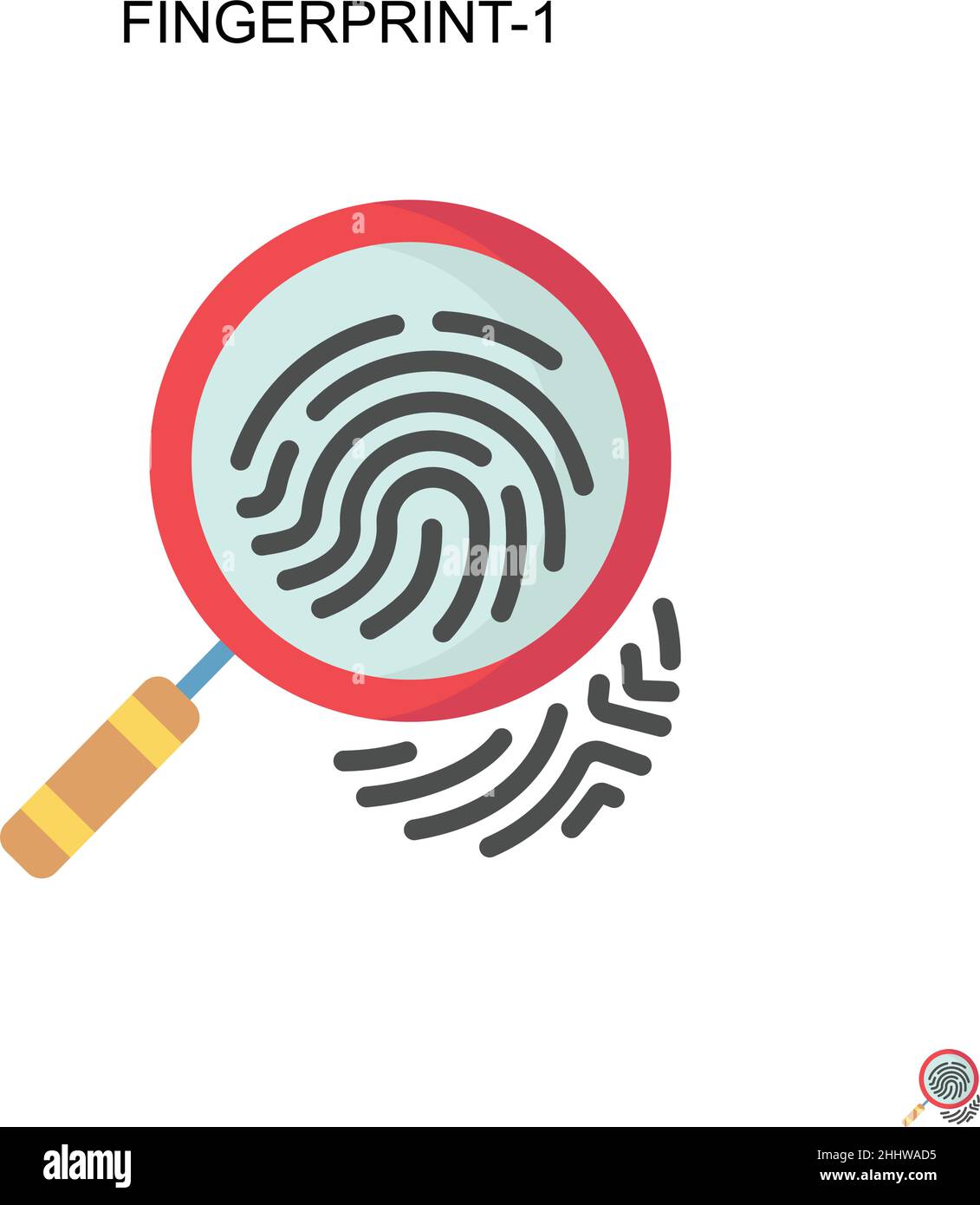 Fingerprint-1 Simple vector icon.Perfect color modern pictogram on ...