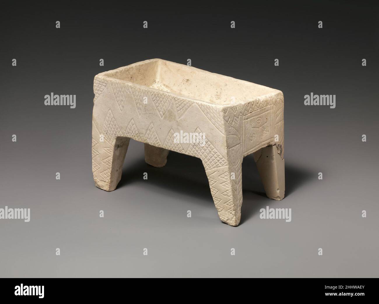 Limestone model of a coffin ca. 1050–950 B.C. Cypriot On the short ends ...