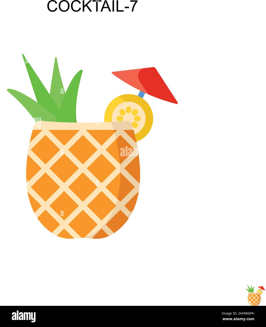 Cocktail-7 Simple vector icon.Perfect color modern pictogram on ...