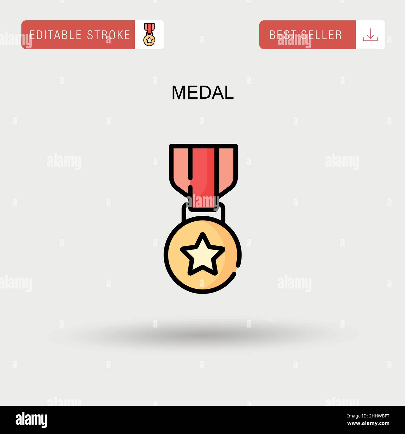 Medal Simple vector icon Stock Vector Image & Art - Alamy
