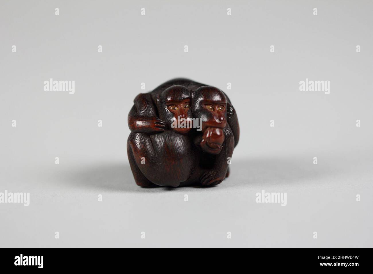 Netsuke of Three Monkeys Intertwined 19th century Japan. Netsuke of ...