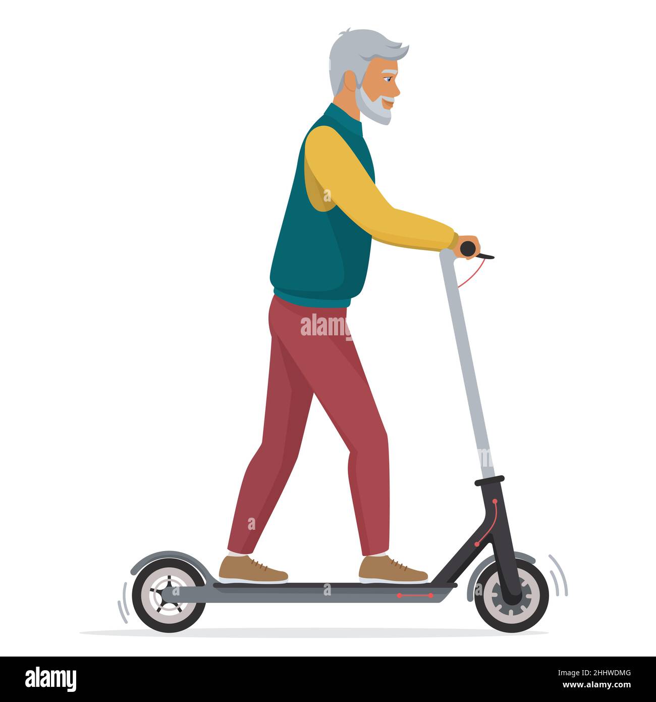 Old man on scooter Stock Vector Images - Alamy
